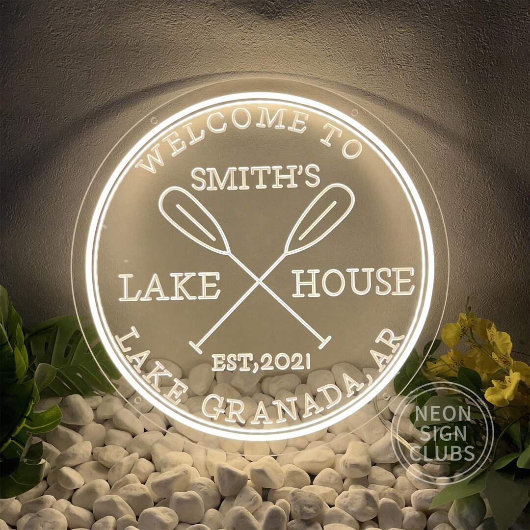 Personalized Custom Lake House Neon Sign,welcome to Lakehouse ...