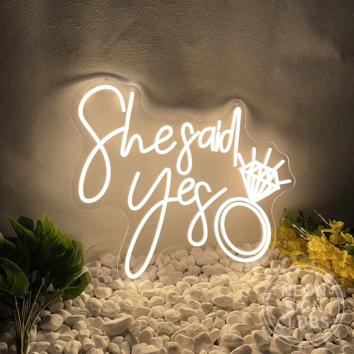 She Said Yes Ring Neon Sign: Custom Wedding Decor - Etsy