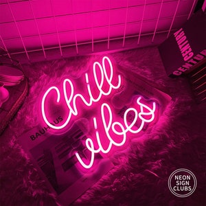 Chill Vibes LED Light Signgood Vibes Neon Signpink Room - Etsy