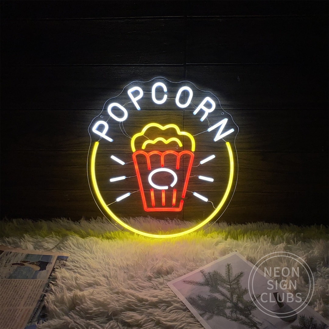 Popcorn Neon Sign,popcorn Led Neon Light,custom Business Sign,cinema ...