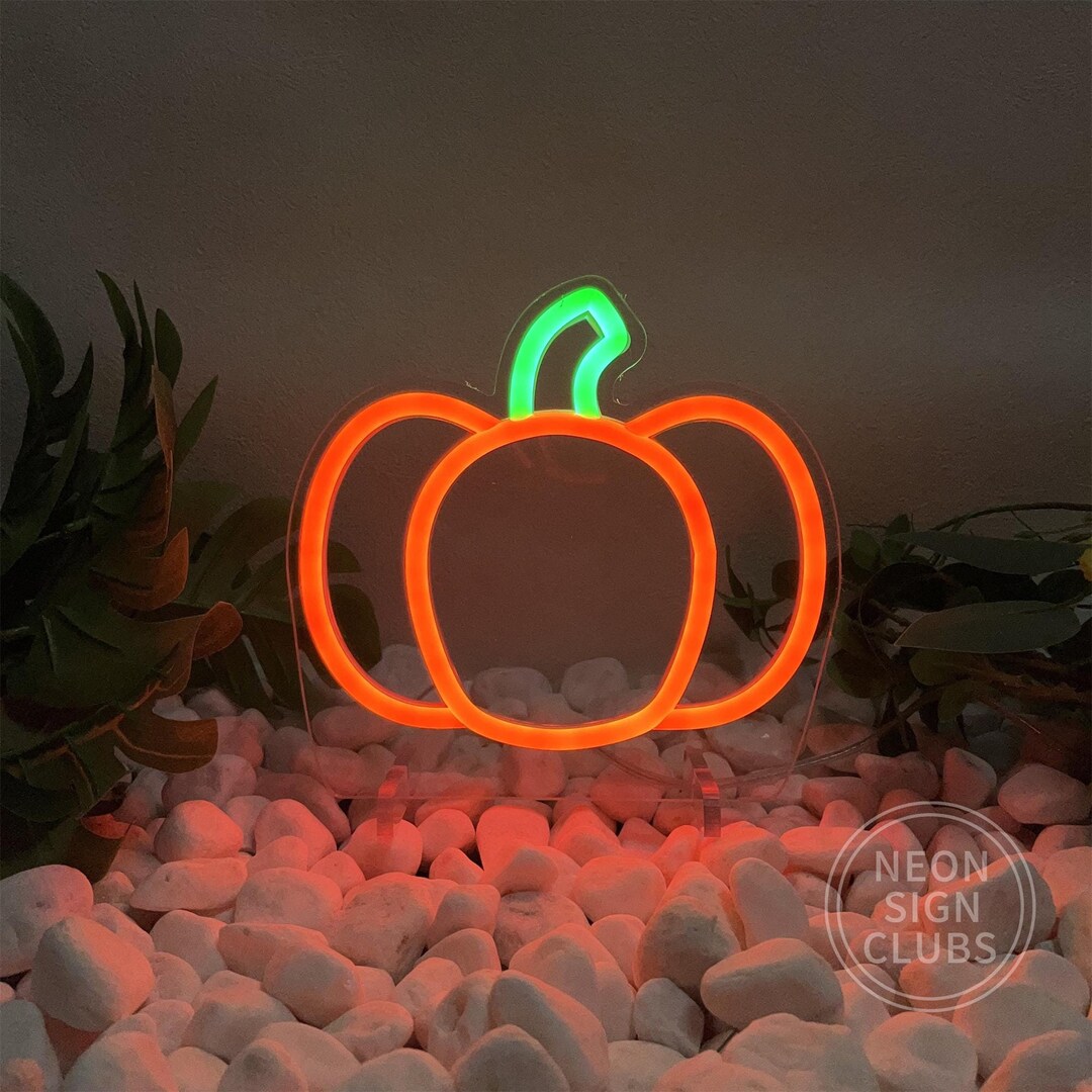 7" LED Mini Pumpkin Neon Sign|halloween Pumpkin Signs|usb Lights Custom ...