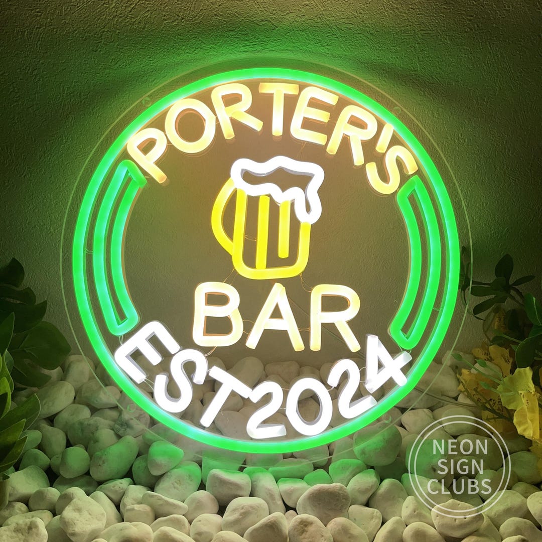 Custom Name Bar Neon Sign Neon Bar Sign Bar Pub Beer Led Neon Light ...