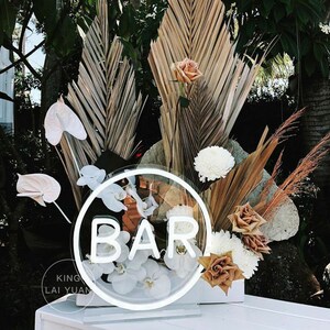 Neon Bar Sign for Home Bar Circle Shape Neon Sign Custom Bar Pub Table ...