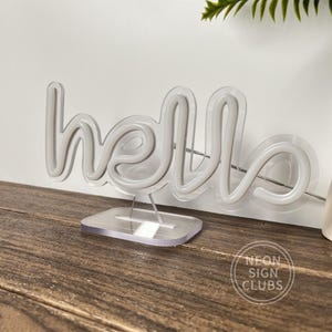 10.6" USB LED Mini Neon Lamp Hello Neon Sign Home Living Bedroom ...