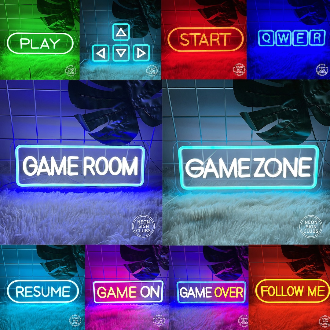 Game Room Neon Sign,gaming Home Decor,game Zone Neon Sign,usb LED Neon ...