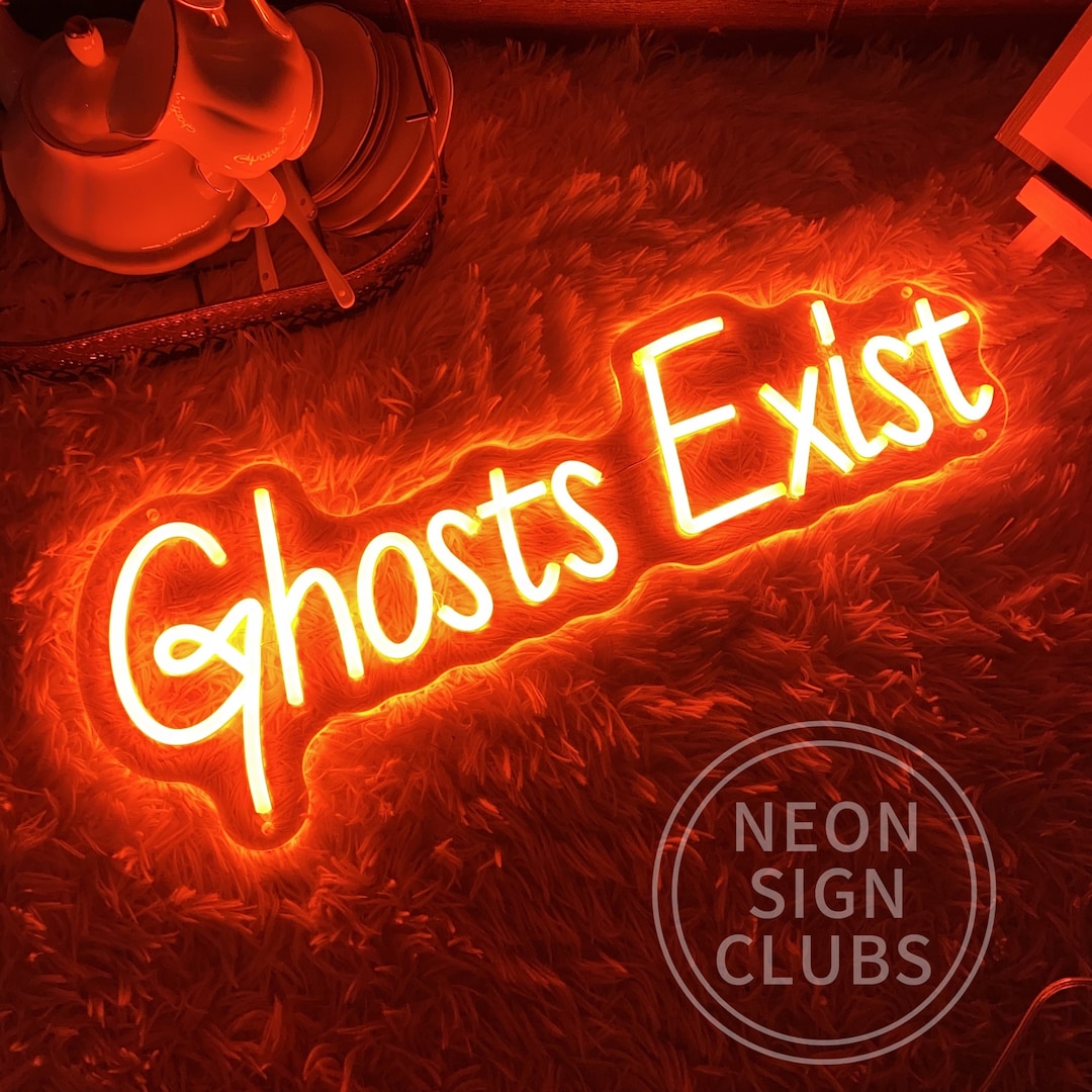 Ghosts Exit Neon Signhalloween Neon Sign Decorcustom Neon - Etsy