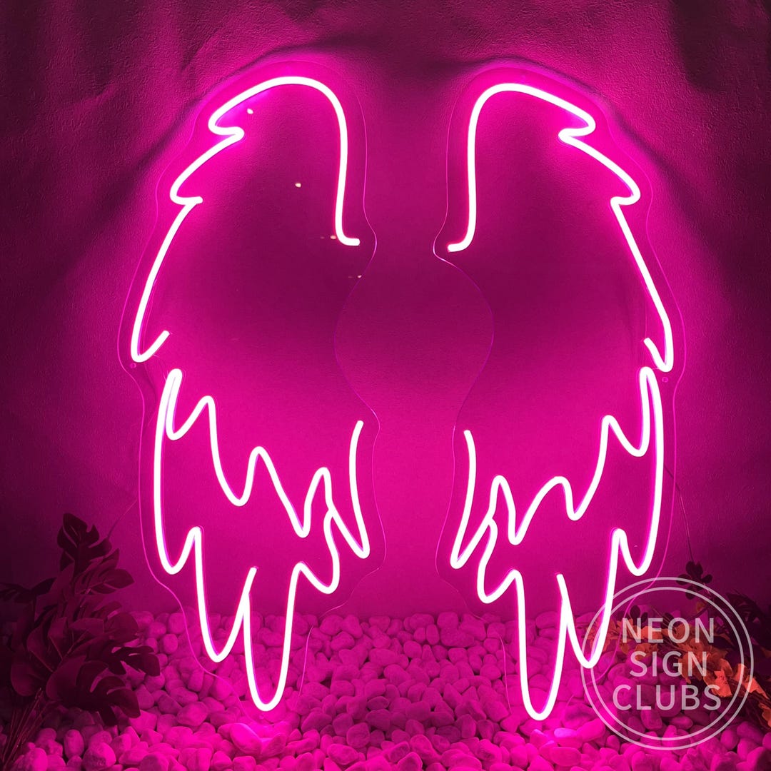 Wings Neon Sign Angel Wings Neon Sign Bar Game Room Bedroom LED Neon ...