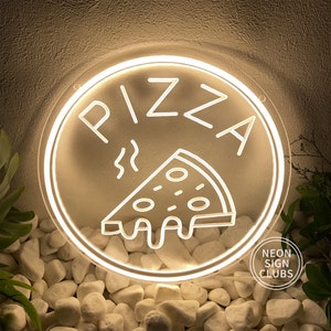 PIZZA Neon Sign,custom Pizza USB Neon Light,engraved Acrylic Sign,pizza ...