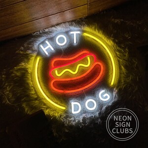 Hot Dog Neon Sign,hot Dog Led Neon Light,custom Business Sign,snack Car ...