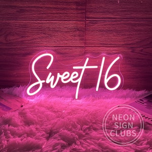 Sweet 16 Neon Sign,16th Birthday Decorations,custom Neon Sign Light ...