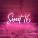 Sweet 16 Neon Sign,16th Birthday Decorations,custom Neon Sign Light ...