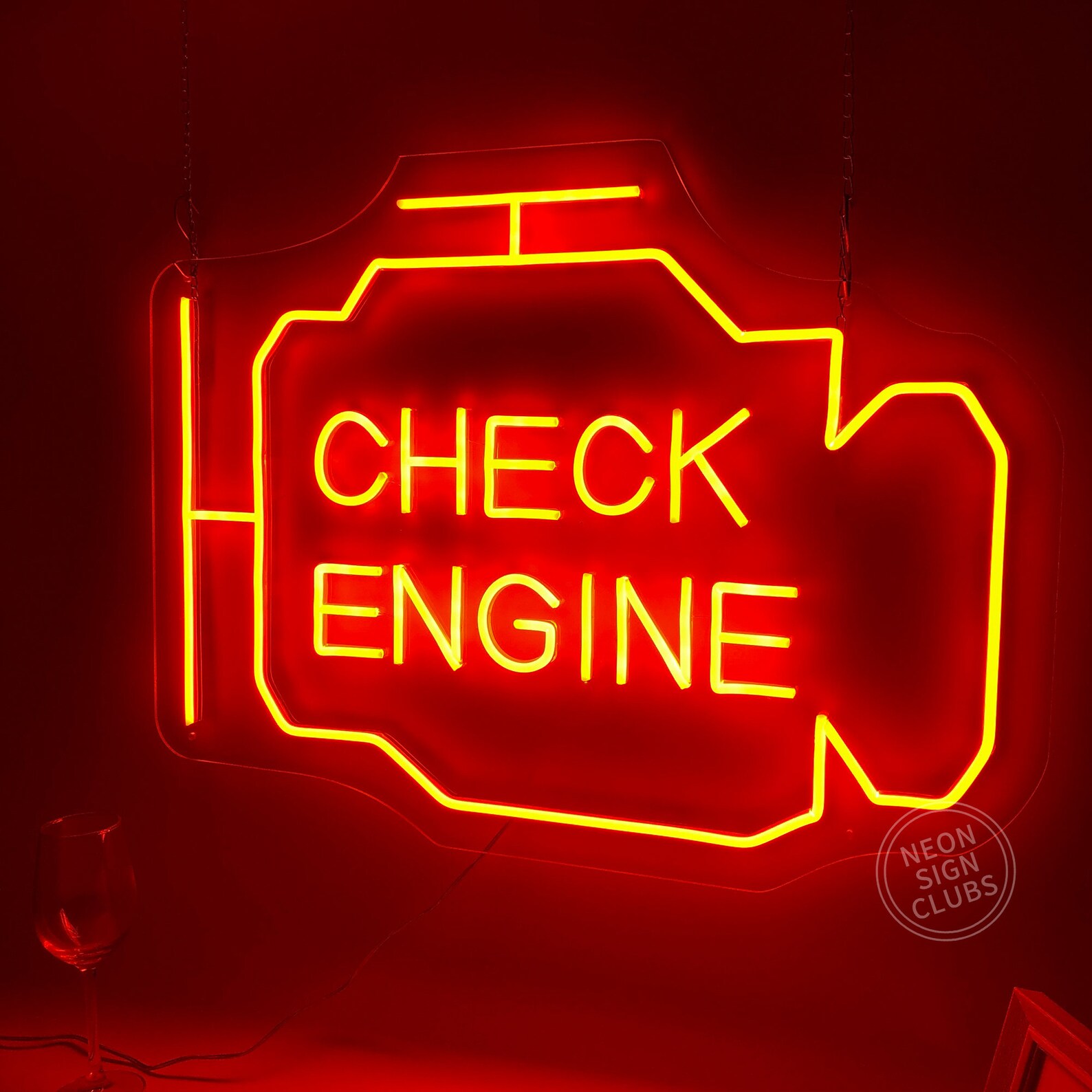Check Engine LED Neon Sign Auto Shop Signage Car Check | Etsy