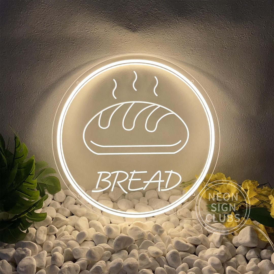 Bread Neon Sign: Bakery LED Wall Decor, Custom Food Sign - Etsy