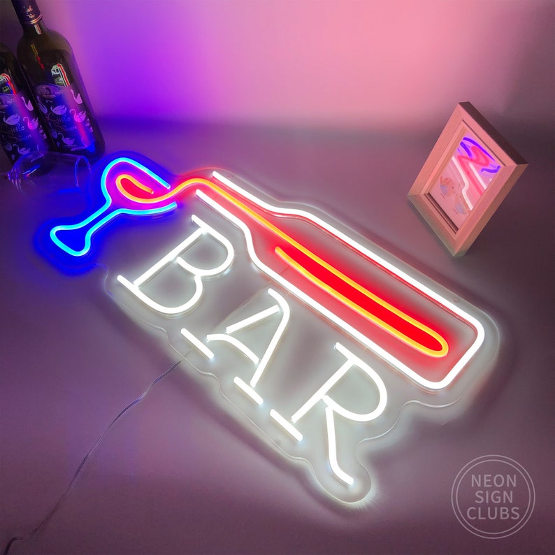 Neon Bar Sign Beer Signs Basement Pub Bar Store Signage | Etsy