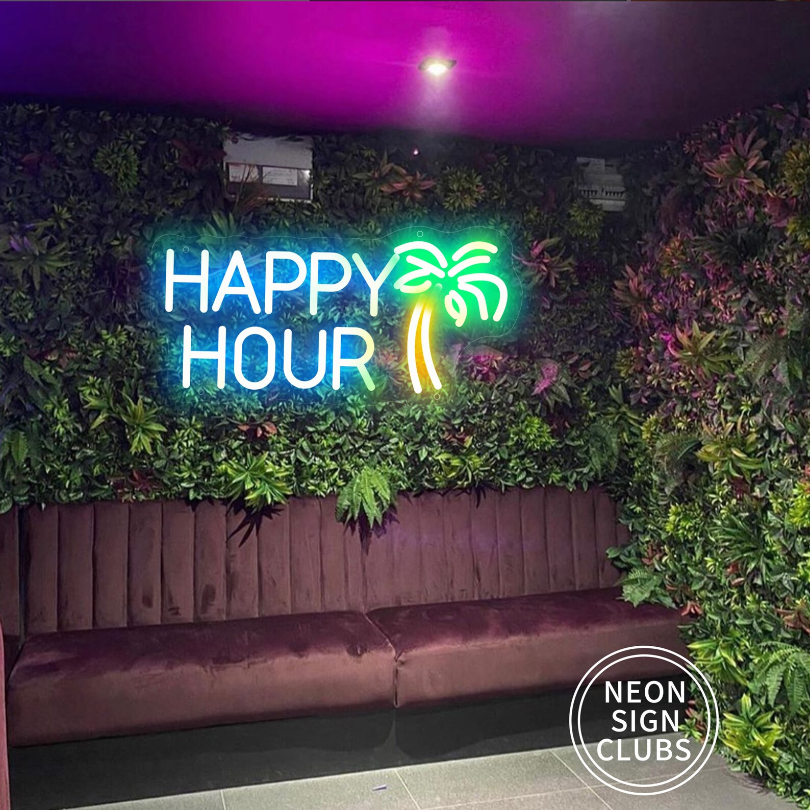 Always Happy Hour Neon Sign: Custom Beach Bar LED Decor - Etsy