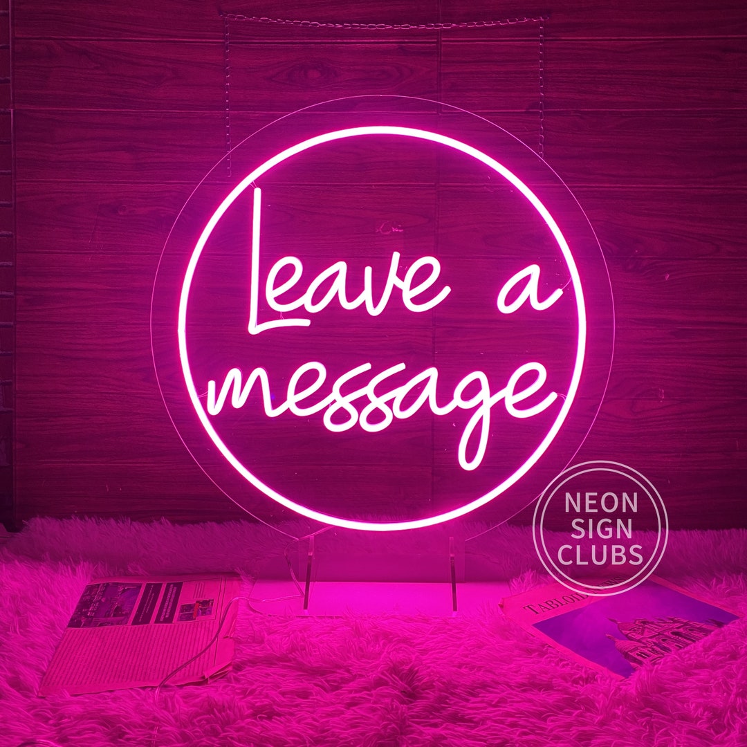 Leave A Message Neon Sign, Circle Shape Custom Wedding Audio Guestbook ...