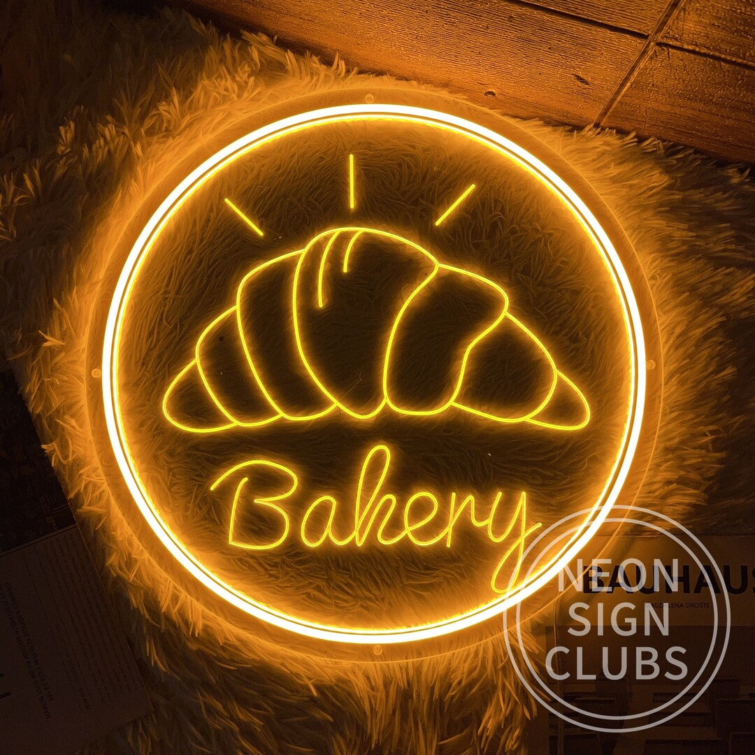 Bakery Neon Sign,croissant Neon Sign,usb Led Sign for Backery Coffee ...