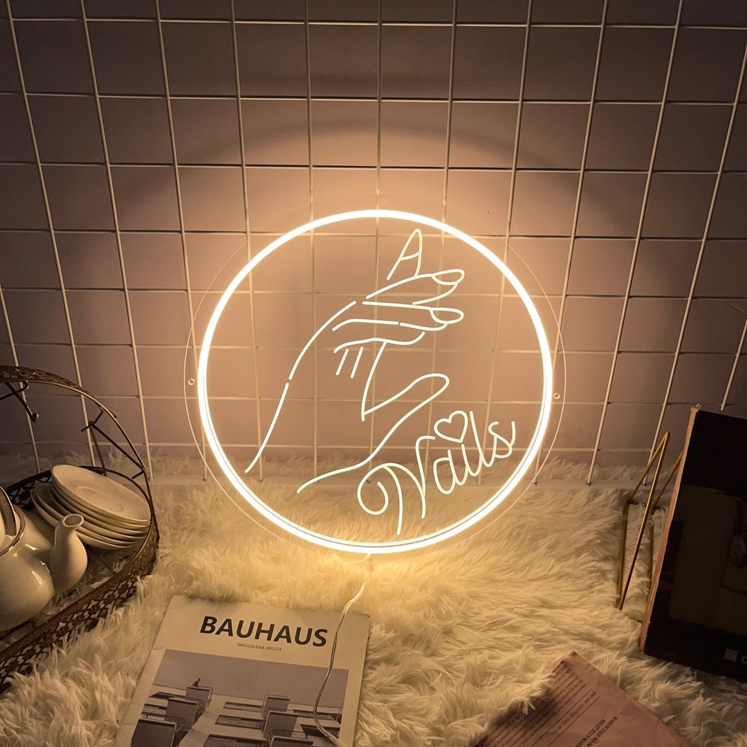 Nails Neon Sign,nails Salon LED Sign,usb Neon Light ,manicure Shop ...