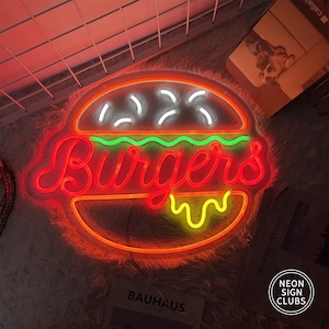 Hamburger Neon Sign,burger Led Neon Light,custom Business Sign ...