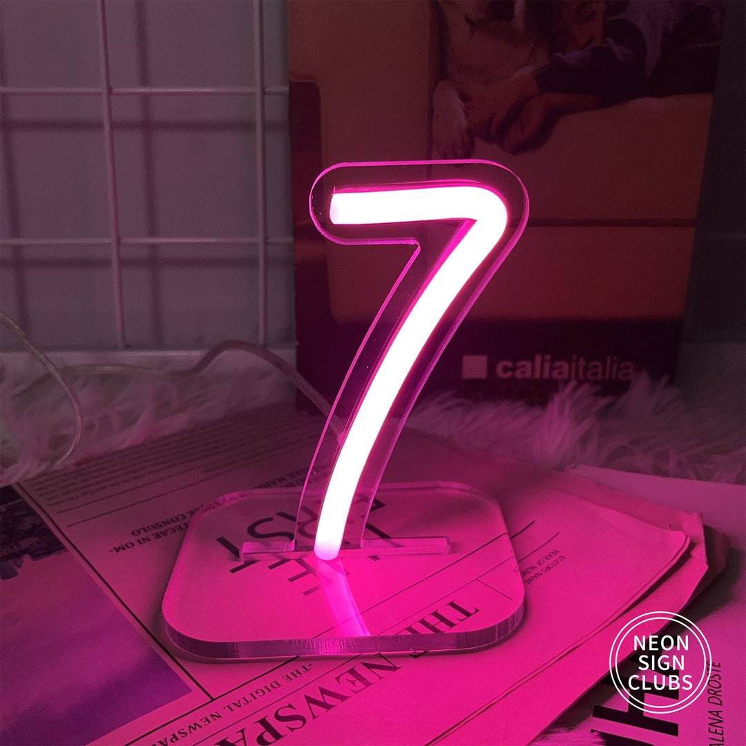 Number Neon Sign,neon Table Numbers for Wedding Party,neon Number Sign ...