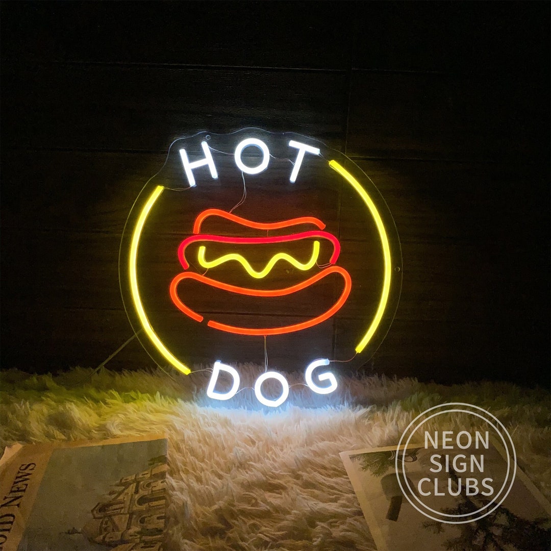 Hot Dog Neon Sign,hot Dog Led Neon Light,custom Business Sign,snack Car ...
