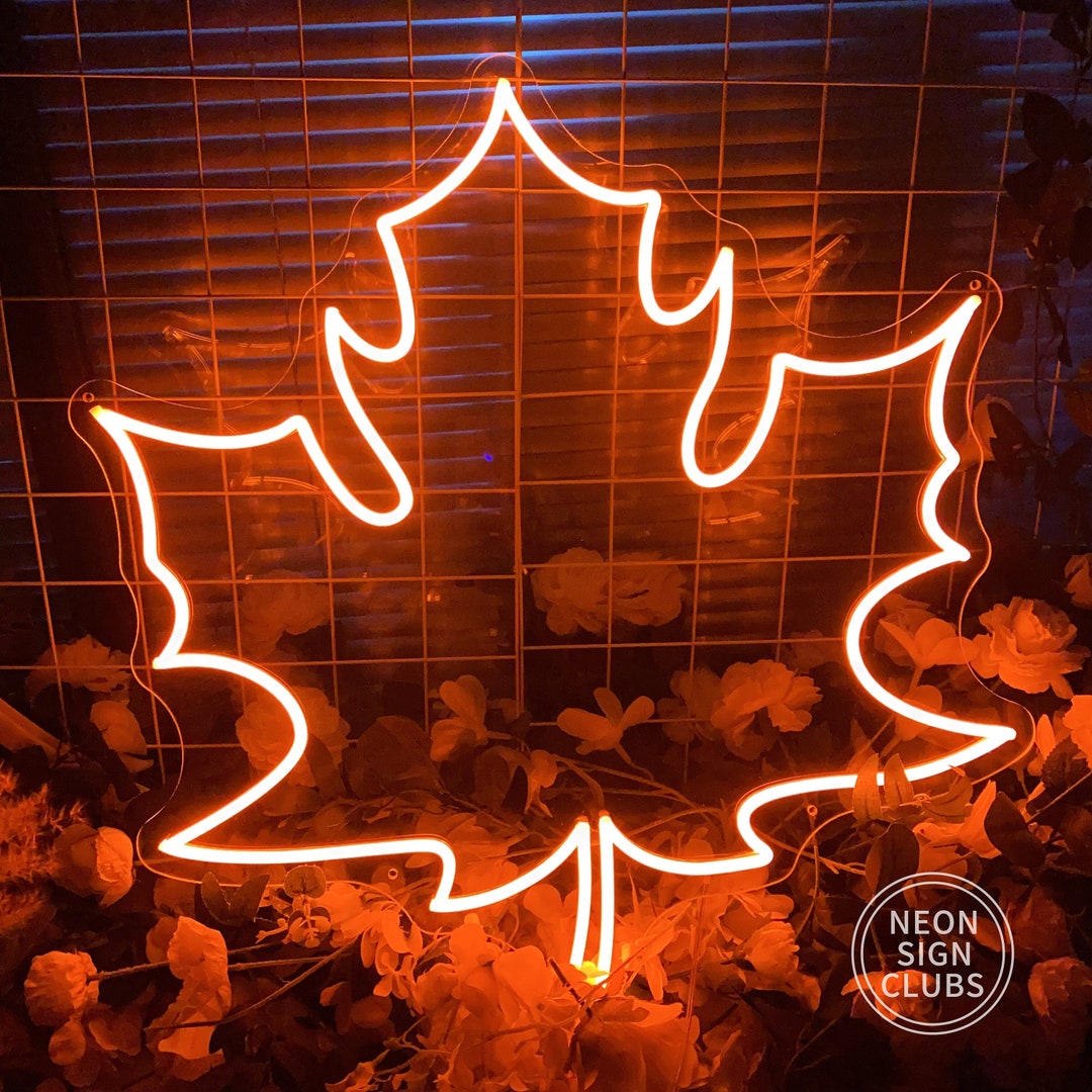 Maple Leaf Neon Lightyard Decor Neon Signautumn Leaves - Etsy