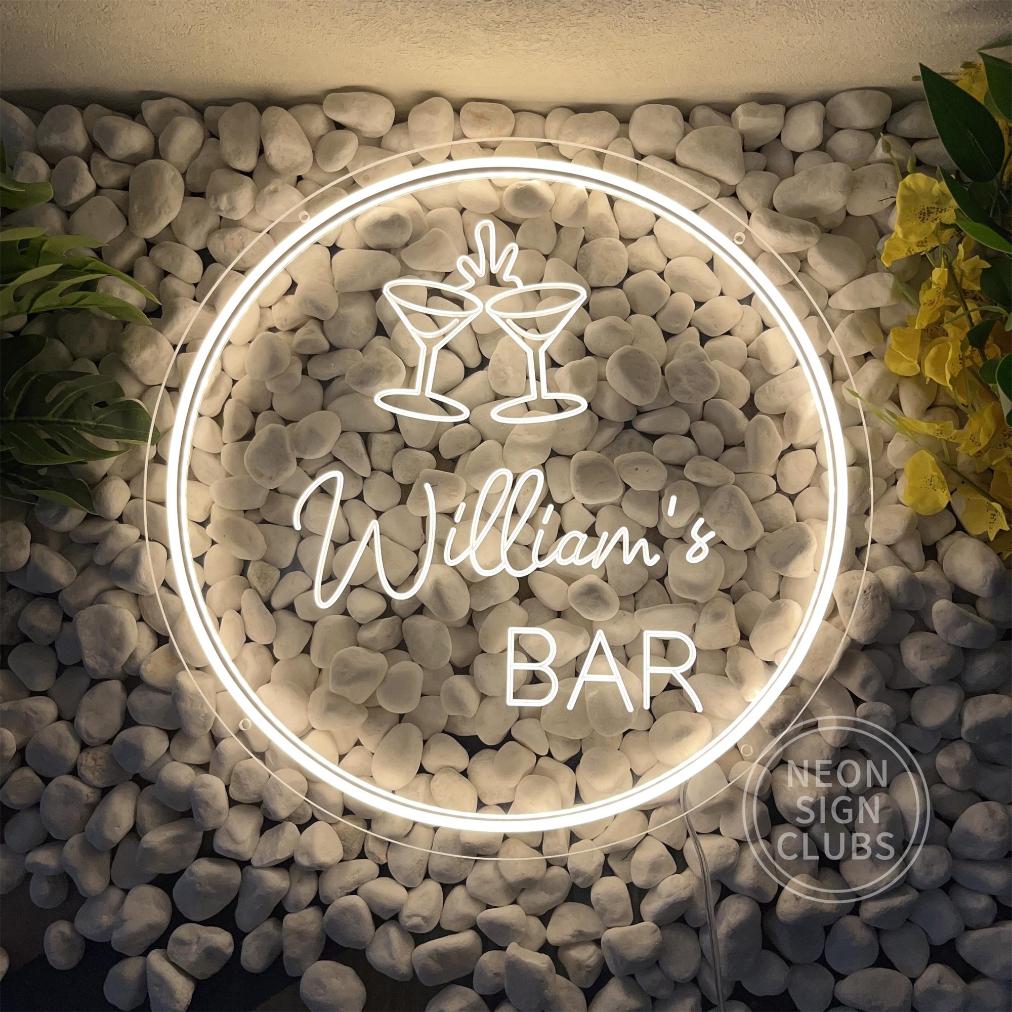 Custom Name Bar Neon Sign: 3D Engraved Home Bar LED Light, Man Cave Pub ...