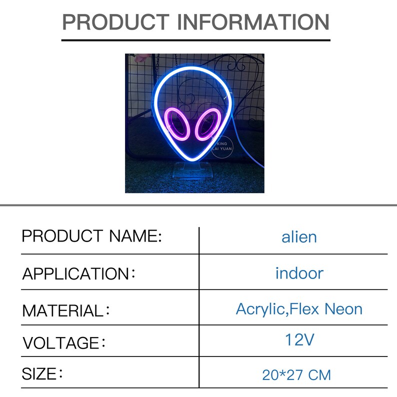 9.8 LED Mini Lamp Alien Neon Light Sign custom Neon - Etsy