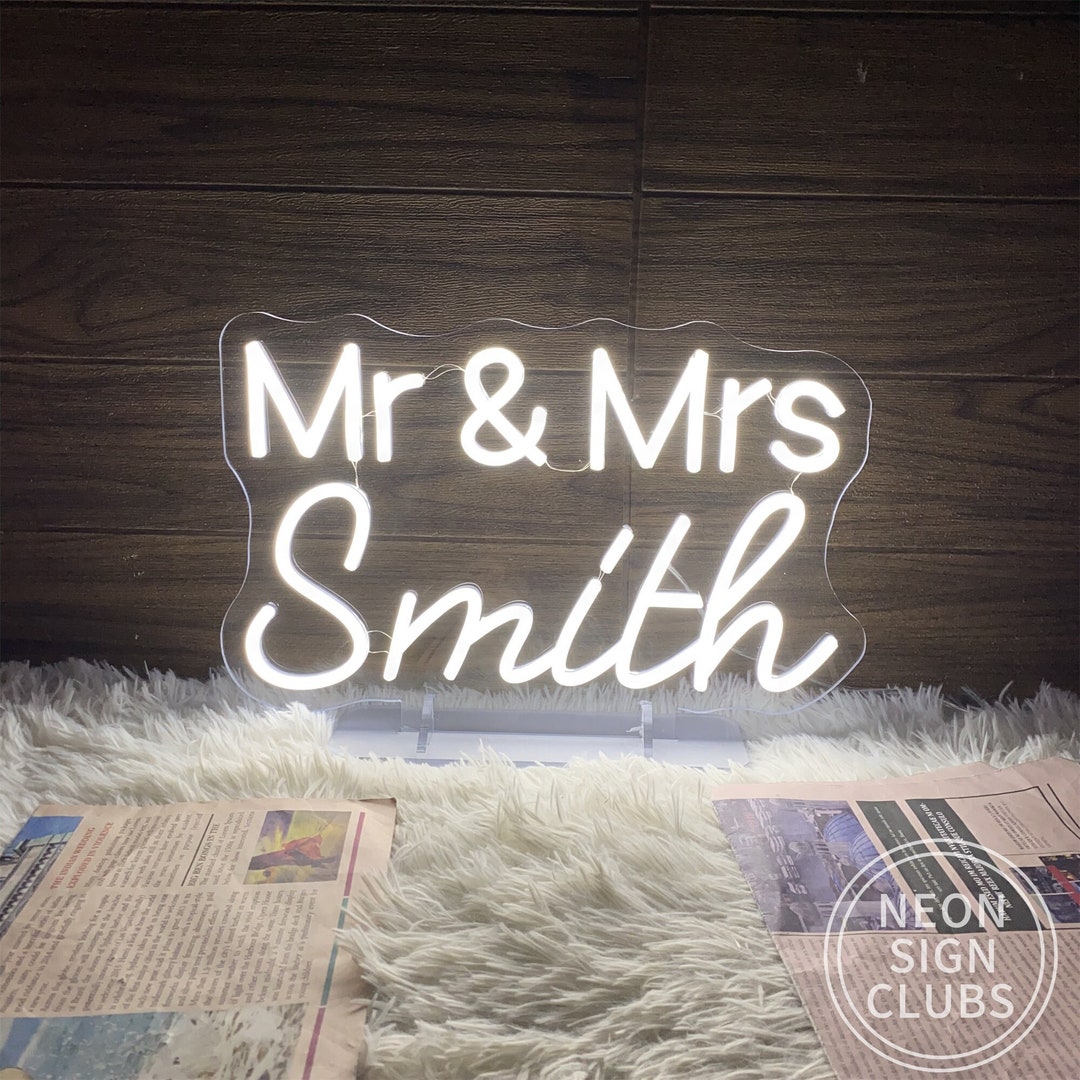 Custom Mr & Mrs Tablr Neon Sign,custom Wedding Circle Shape Neon Sign,custom Engagement Table ...