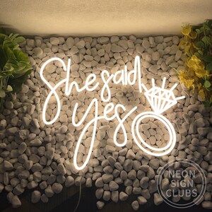 She Said Yes Ring Neon Sign: Custom Wedding Decor - Etsy