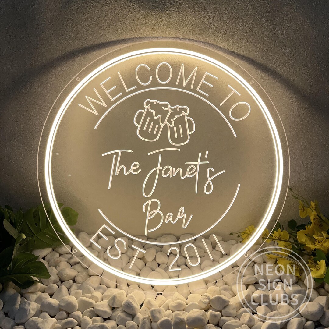 Custom Name Bar Neon Sign Home Bar Man Cave Wall Decor USB 3D Engraved ...