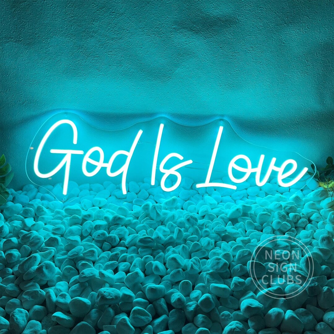 God is Love Neon Sign|custom Religious Led Light Sign|bible Verse LED ...
