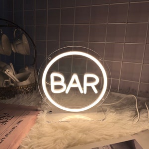 Neon Bar Sign for Home Bar Circle Shape Neon Sign Custom Bar Pub Table ...