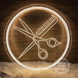 Hair Salon Neon Sign,scissors Wall Decor,usb Led Sign for Barber Shop ...
