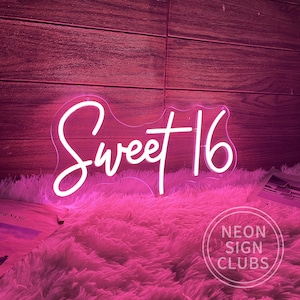 Sweet 16 Neon Sign,16th Birthday Decorations,custom Neon Sign Light ...