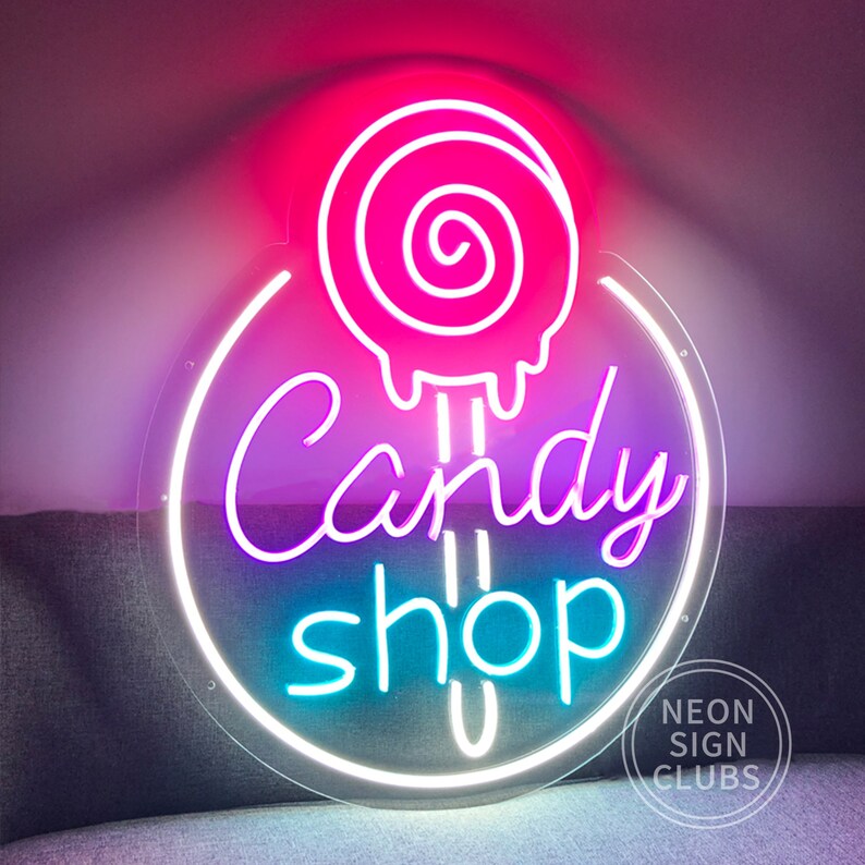 Candy Shop Neon Sign LED Neon Lights Custom Store Signage | Etsy