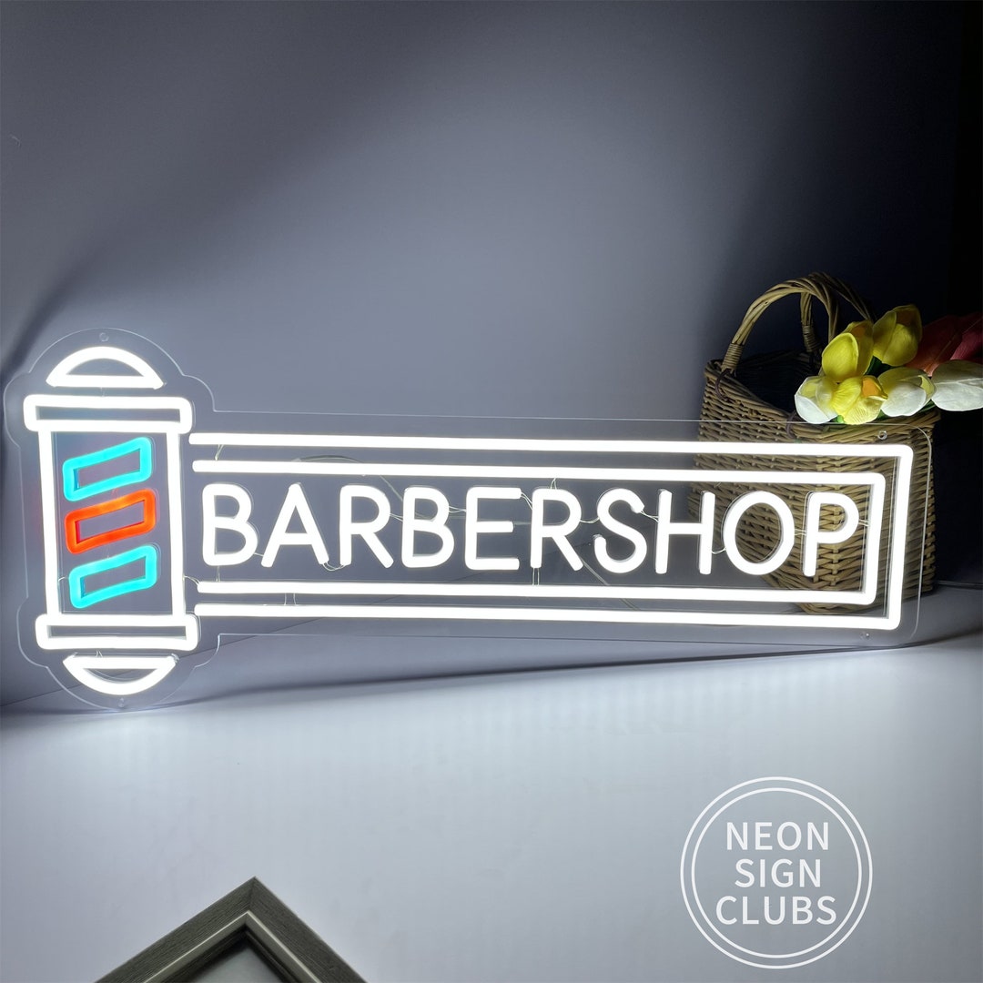 Custom Barber Shop Neon Signhair Salon Wall Decorsalon - Etsy