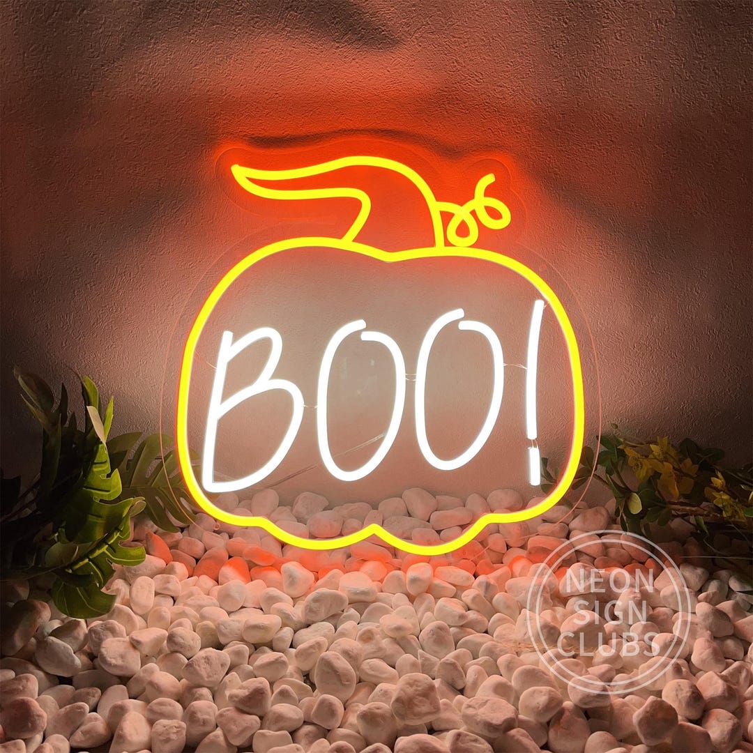 Pumpkin Boo! Neon Sign| Halloween Pumpkin Neon Sign| Halloween Party ...