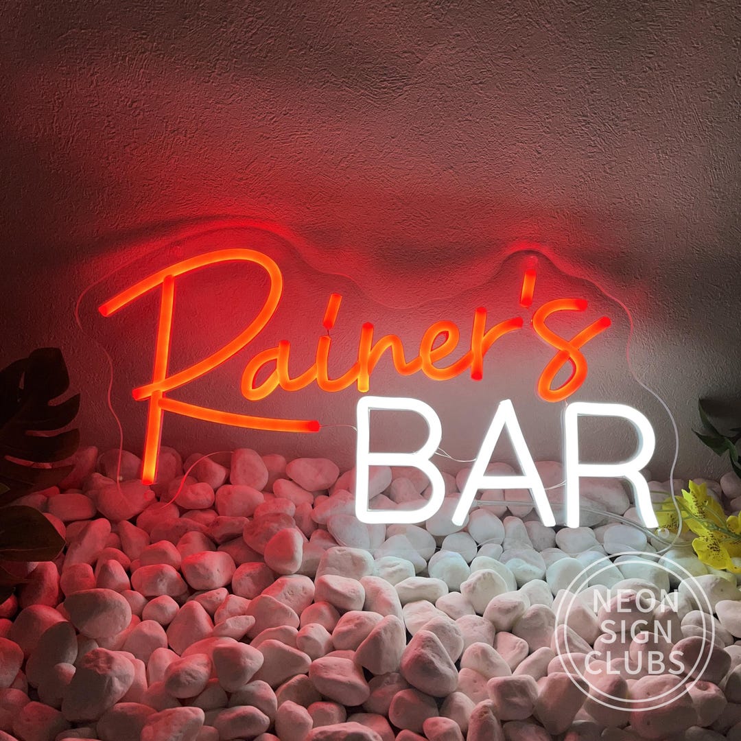 Custom Bar Name Neon Sign, Personalized Home Bar Neon Sign, Custom Your ...