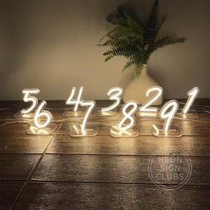 Number Neon Sign,neon Table Numbers for Wedding Party,neon Number Sign ...