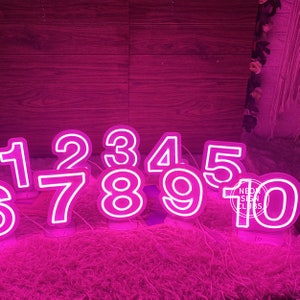 Number Neon Sign,neon Table Numbers for Wedding Party,neon Number Sign ...
