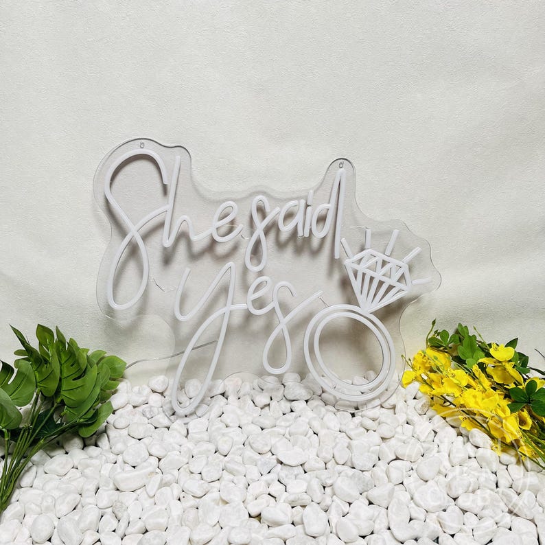 She Said Yes Ring Neon Sign: Custom Wedding Decor - Etsy
