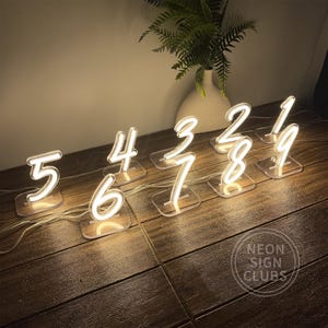 Number Neon Sign,neon Table Numbers for Wedding Party,neon Number Sign ...
