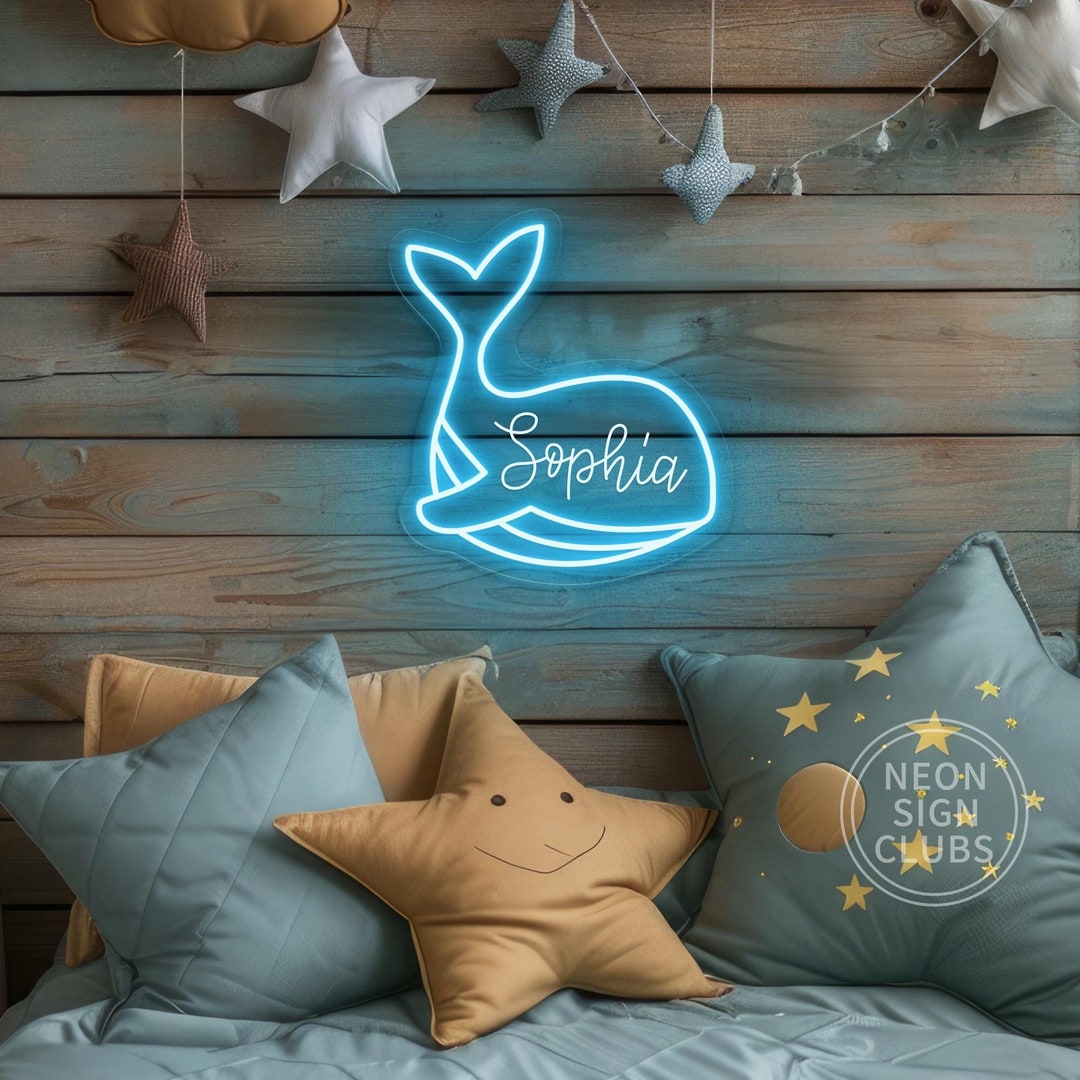 Custom Dolphins Name Neon Sign Kids Room Nursery Wall Decor ...