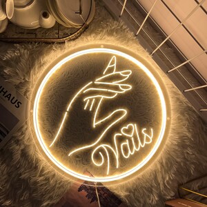 Nails Neon Sign,nails Salon LED Sign,usb Neon Light ,manicure Shop ...