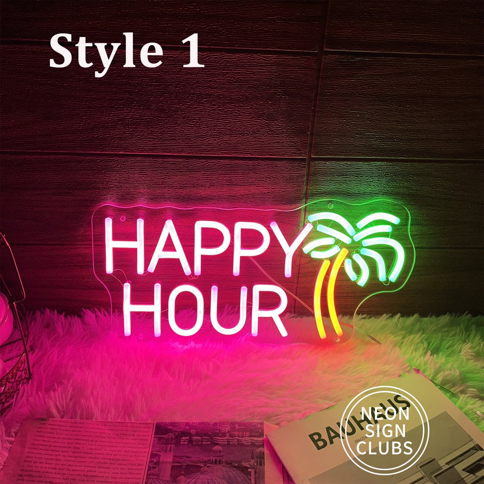 Always Happy Hour Neon Sign: Custom Beach Bar LED Decor - Etsy