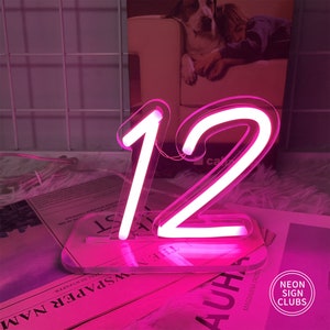 Number Neon Sign,neon Table Numbers for Wedding Party,neon Number Sign ...