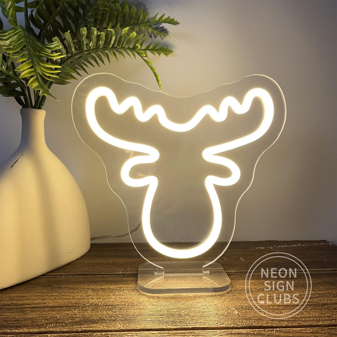 Christmas Moose Neon Light |custom Neon Sign for Bedroom Lamp Decor ...