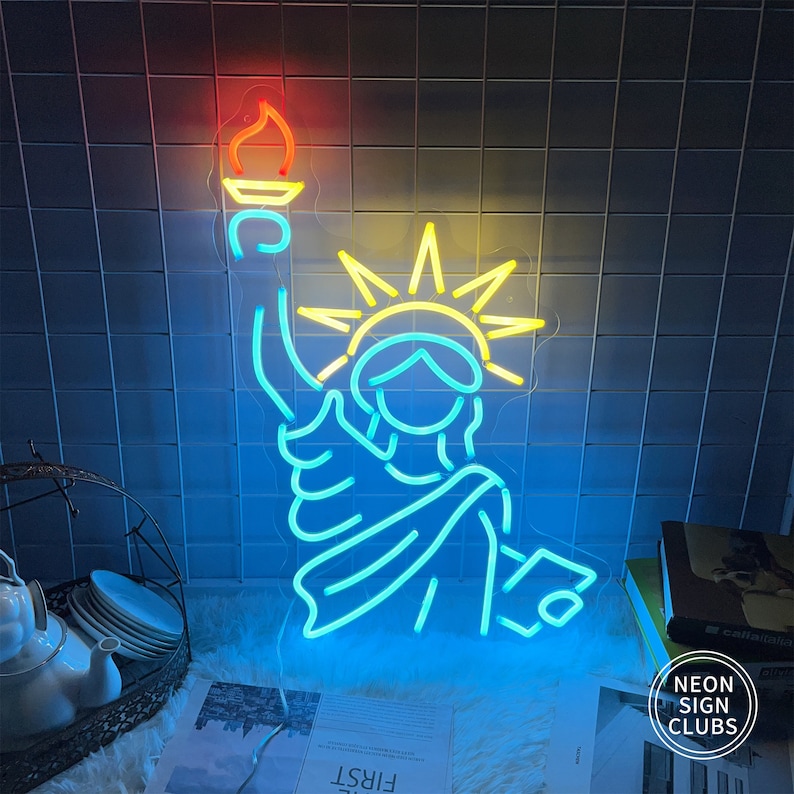 Statue of Liberty Sign neon Sign Art neon Sign Bedroom led - Etsy