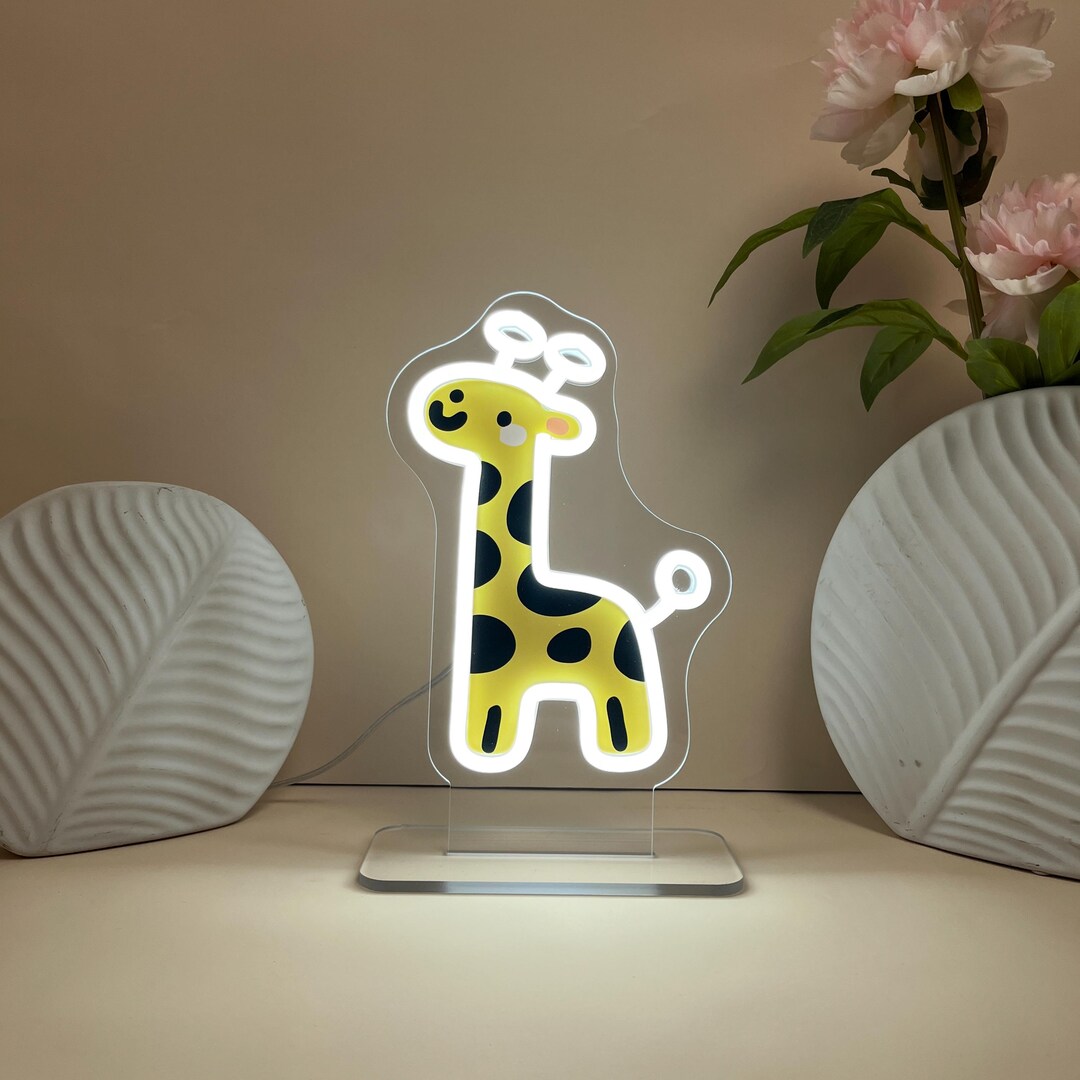 Giraffe Neon Sign, USB Table Light, Kids Room Decor - Etsy